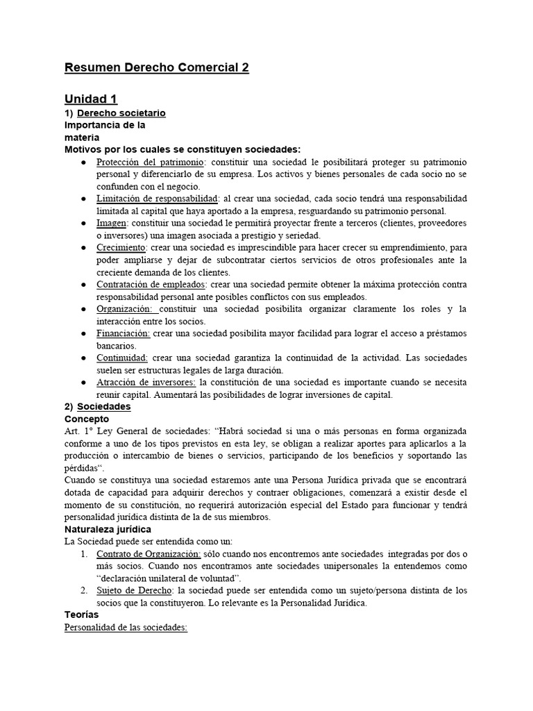Derecho Comercial 2 | PDF | Sociedad | Sociedad de responsabilidad limitada