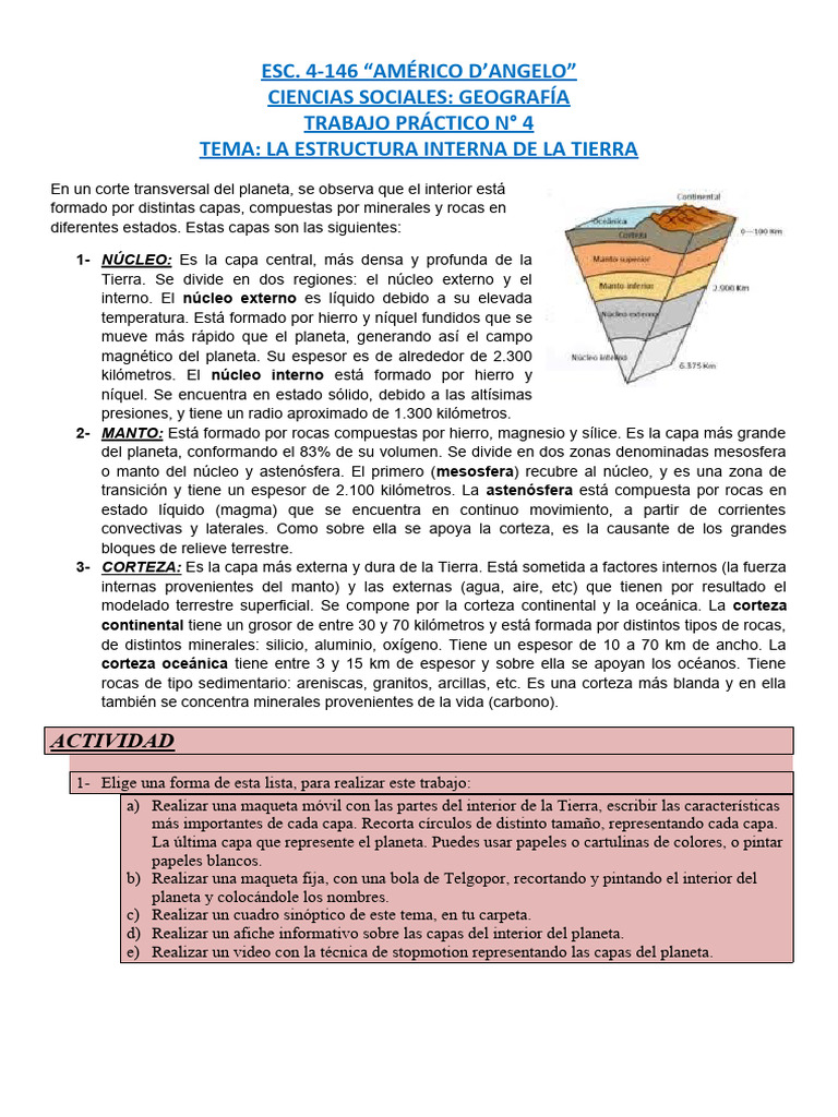 Estructura Interna de La Tierra | PDF | Tierra | Roca (geología)