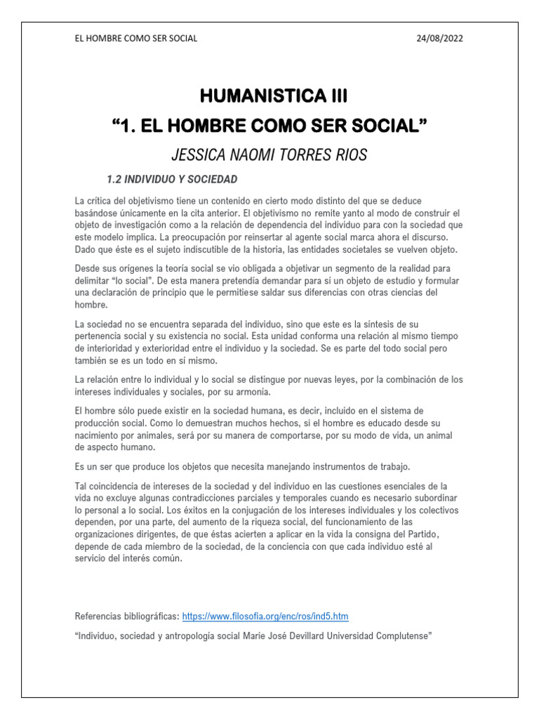 Individuo y Sociedad | PDF | Ciencias sociales