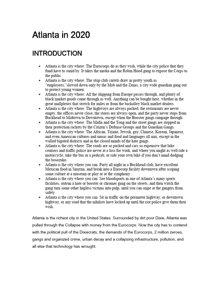 Cyberpunk 2020 - Net - Places - Atlanta 2020 by Brenowitz | PDF