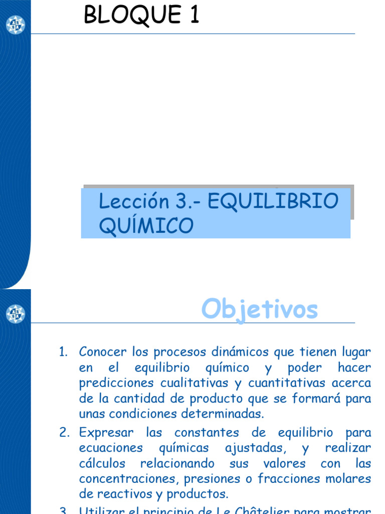 Lección 3 - Equilibrio Quimico | Descargar gratis PDF | Equilibrio químico | Reacciones químicas