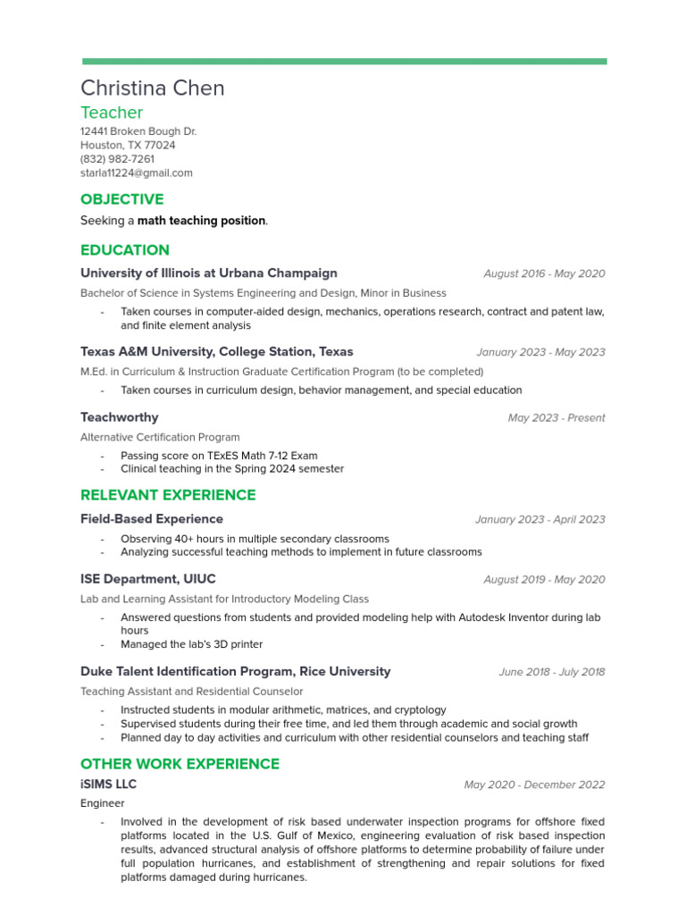 Resume Oct 2023 | PDF | Science