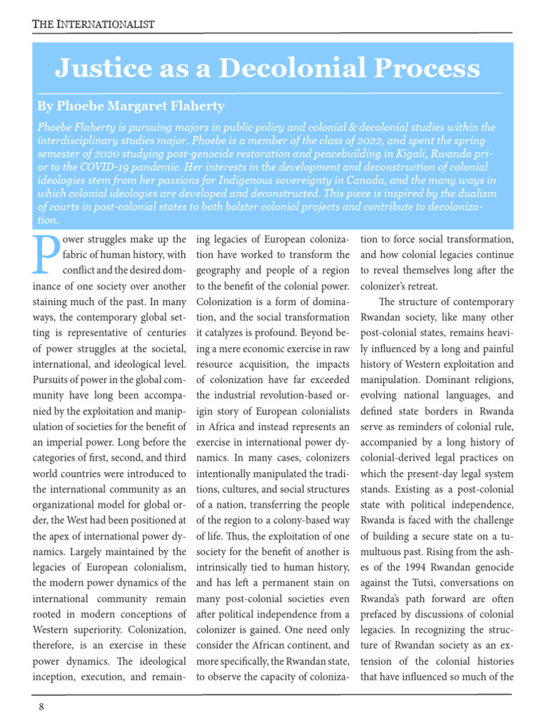 01 Flaherty Justice As A Decolonial Process | PDF | Hutu | Rwandan Genocide