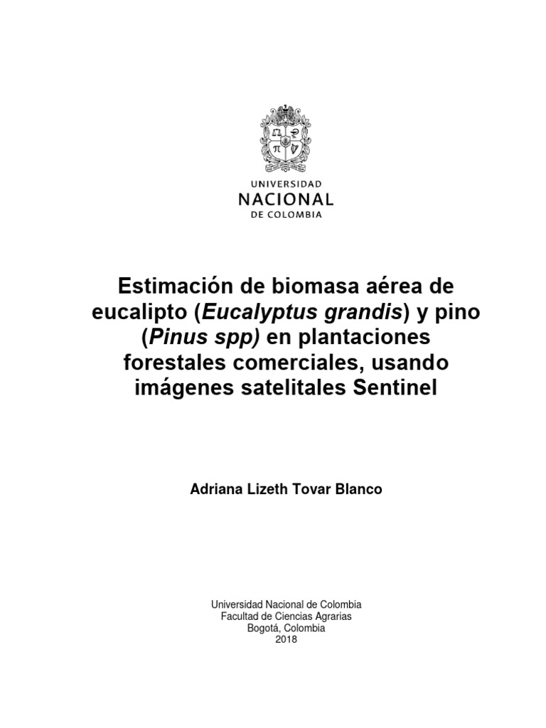 Estimación de Biomasa Aérea de Eucalipto (Eucalyptus Grandis) y Pino ... Estimación de Biomasa Aérea de Eucalipto (Eucalyptus Grandis) y Pino ...