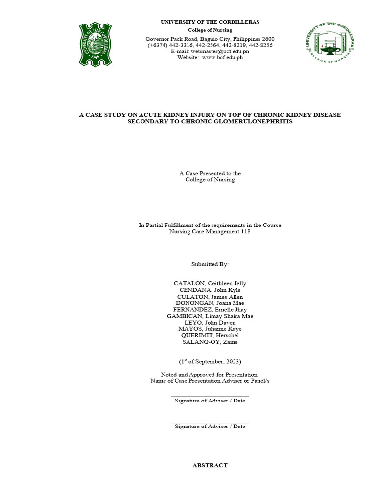 Case Study 4th Year 1st Sem 2 Final Fix | PDF | Medicine | Diseases And Disorders