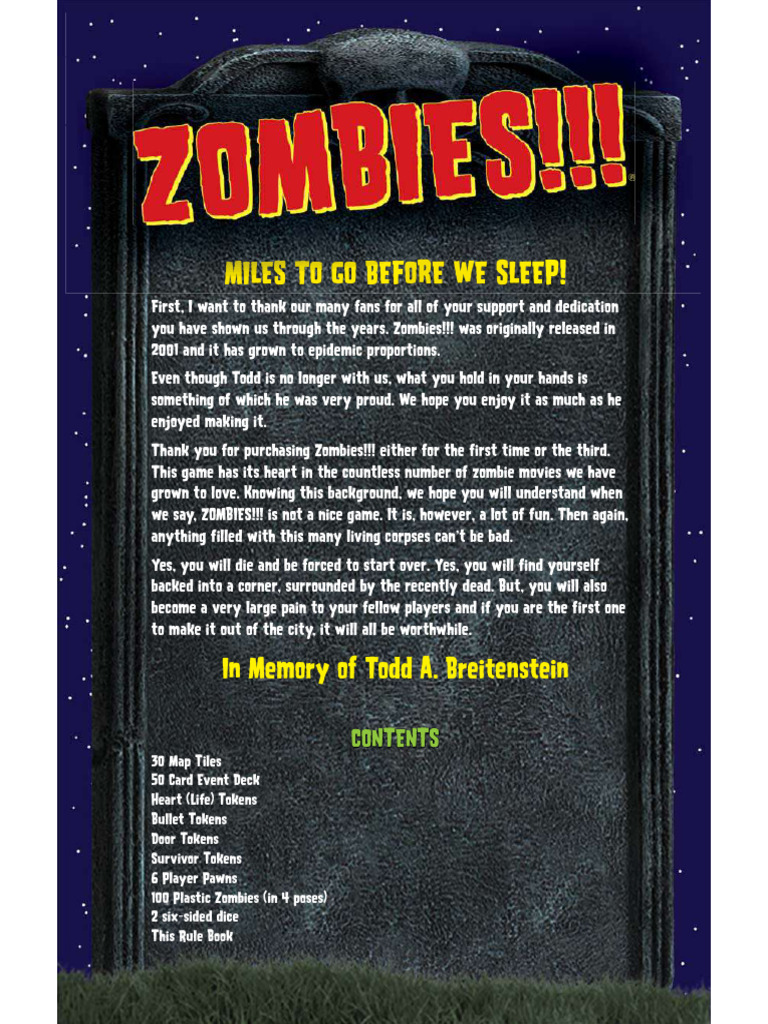 41 Zombies Rulebook | PDF