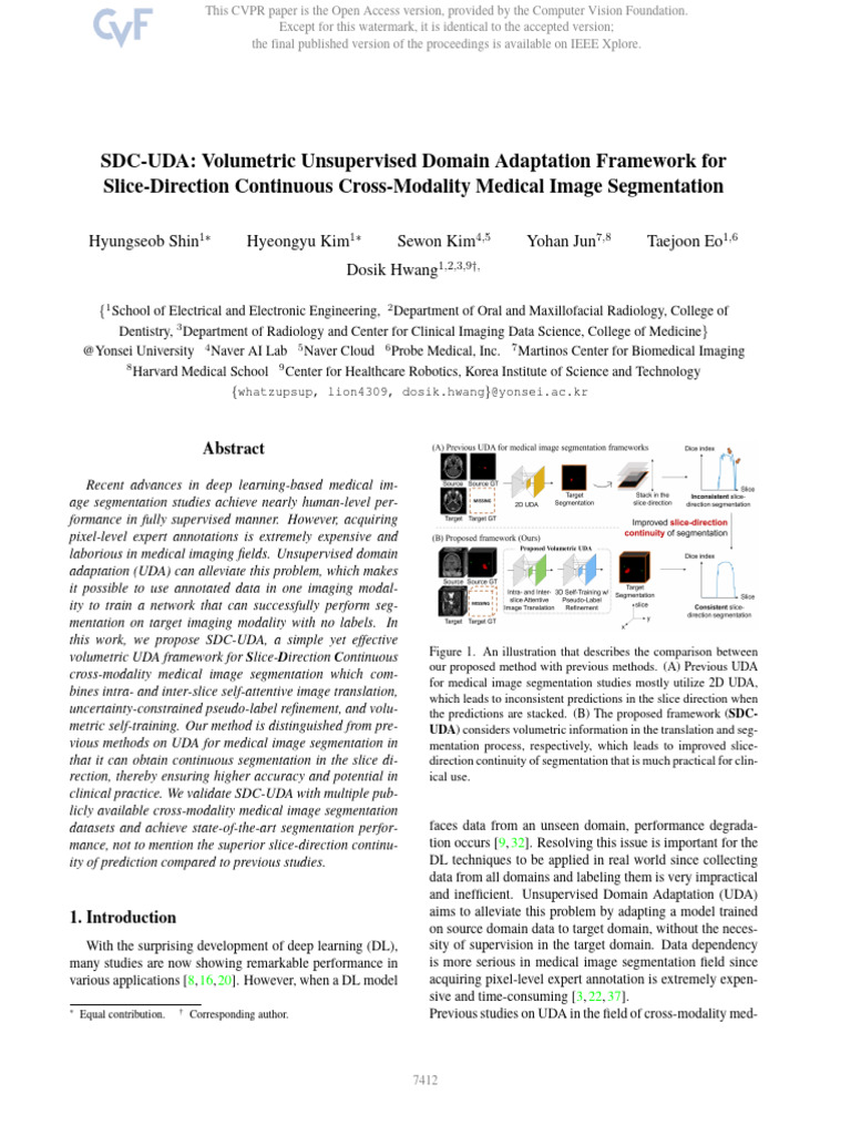 Cvpr23 - SDC-UDA Volumetric Unsupervised Domain Adaptation Framework For Slice-Direction ...