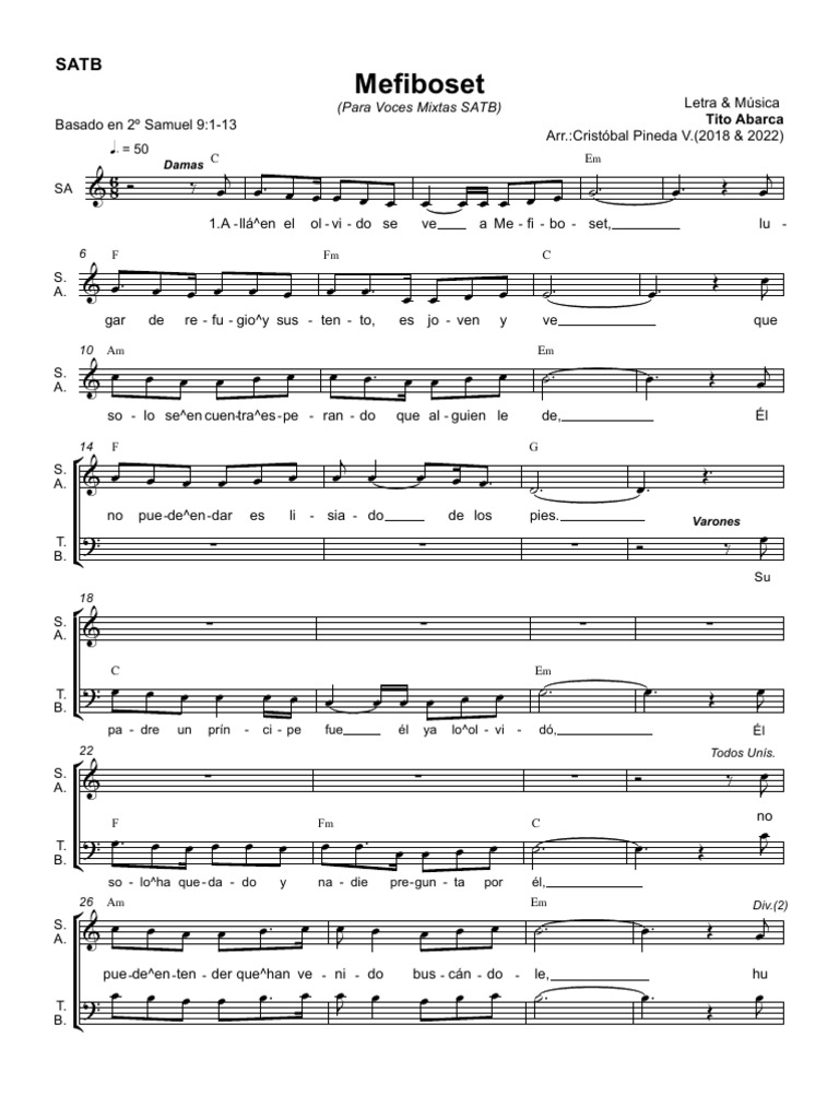 Mefiboset SATB | PDF