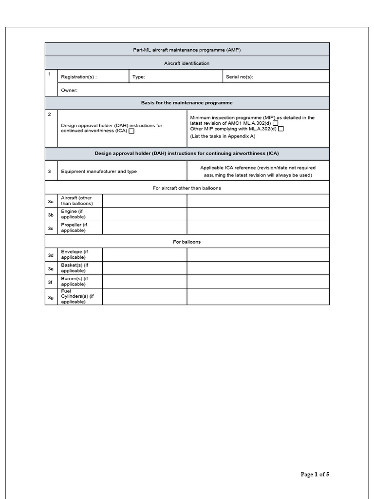 Amp Easa Standard Template Part ML | PDF