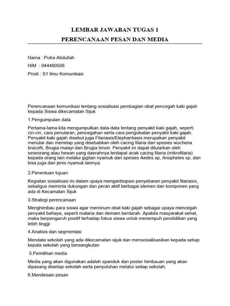 Lembar Jawaban Tugas 1 PPM | PDF