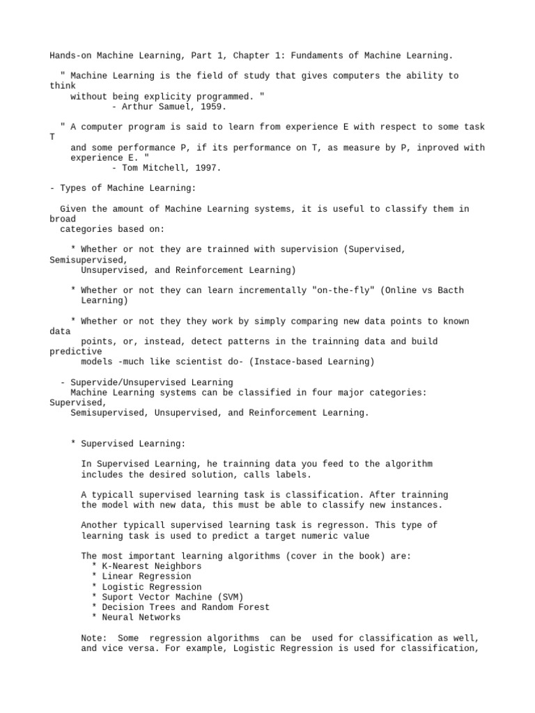 My Hands-On ML Notebook | PDF