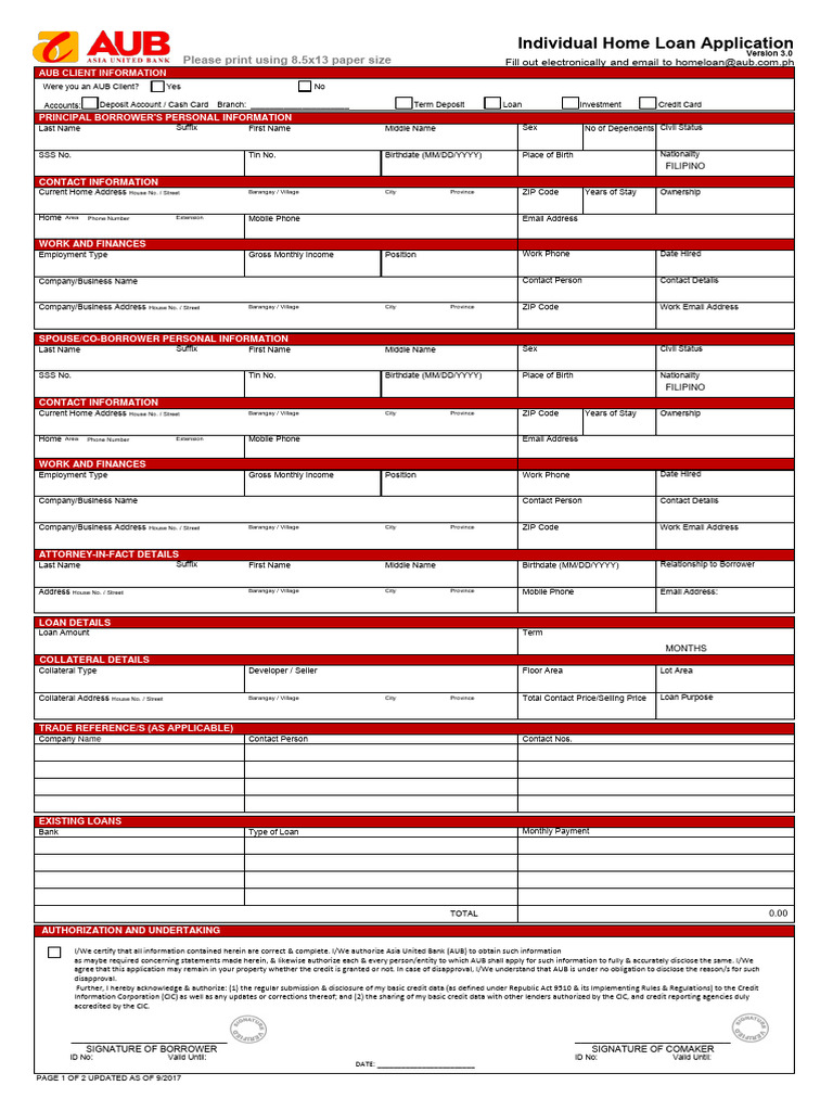 Home Loan Application Form | PDF | Loans | Credit