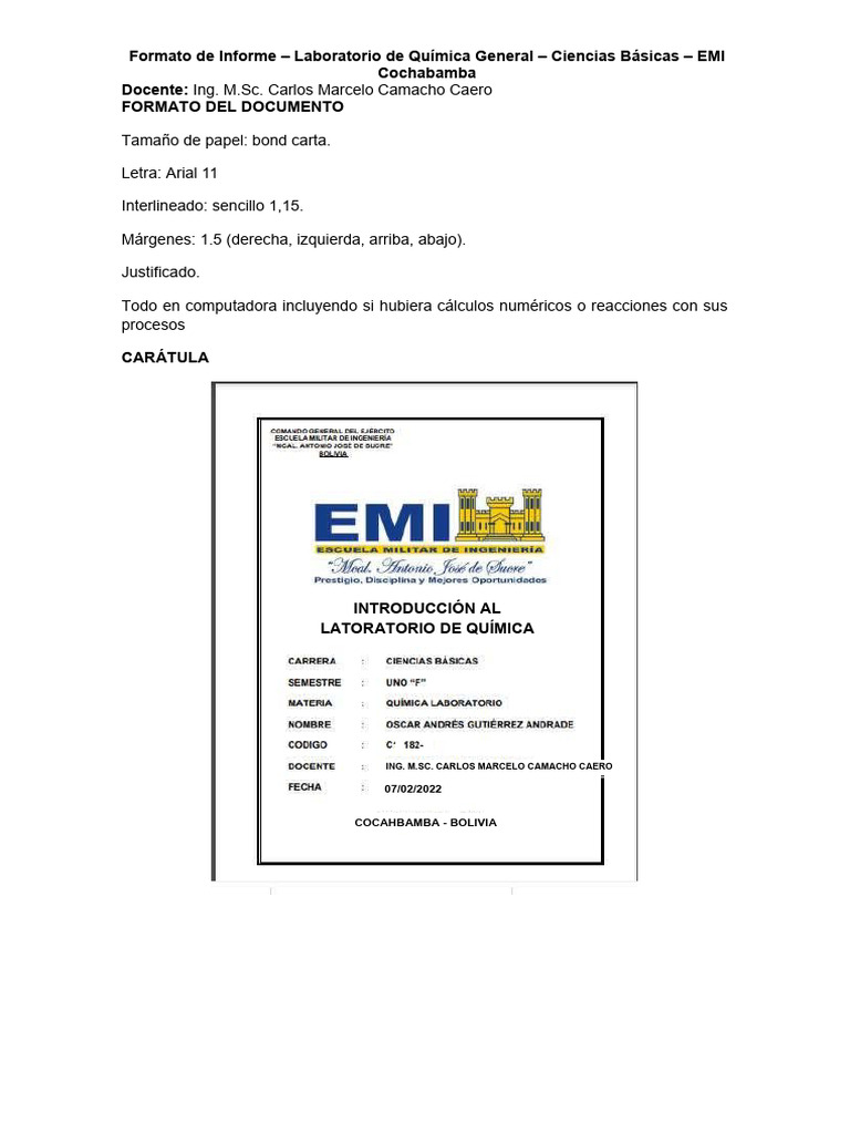 Formato - de - Informe de XD | PDF | Laboratorios | Química
