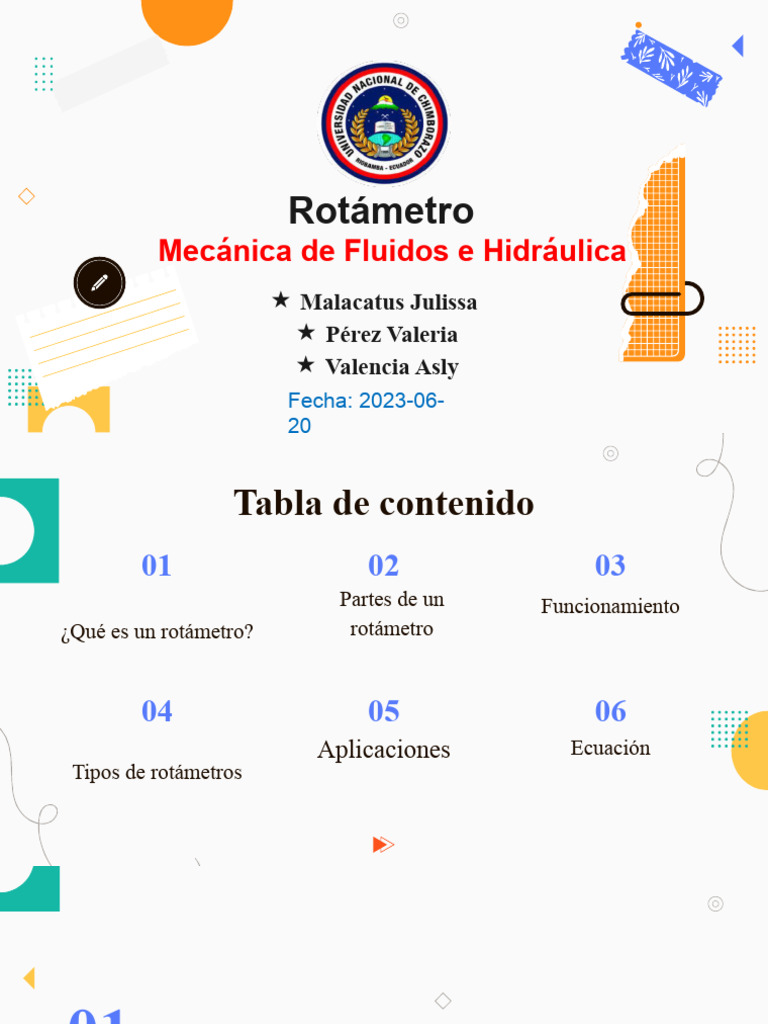Fórmulas y partes del rotámetro | PDF | Descarga (hidrología) | Materia ...