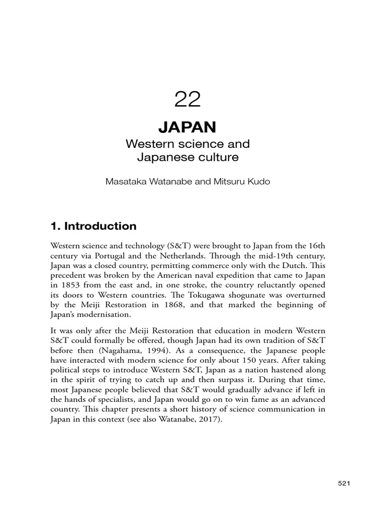 JAPAN Western Science and Japanese Culture | PDF | Science | Communication