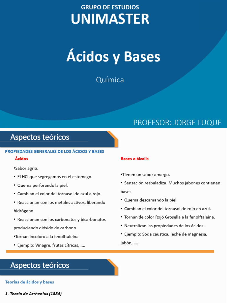 QUÍMICA (PPT) - Acidos y Bases 2 | PDF | Ácido | Ph