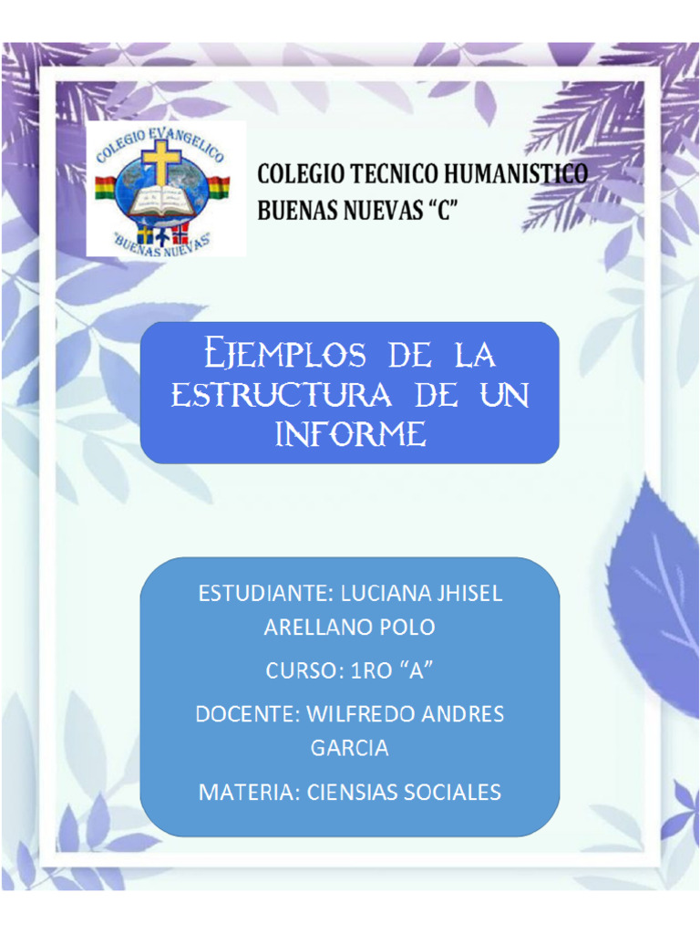 Ejemplos de La Estructura de Un Informe | PDF