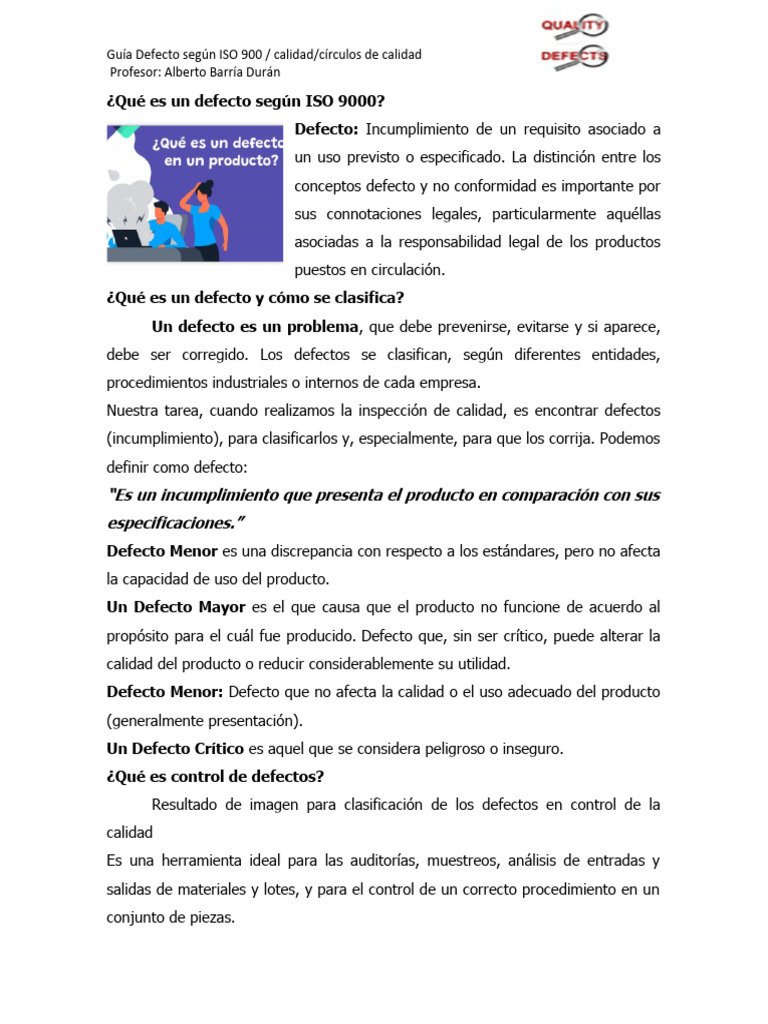 Definición y Clasificación de Defectos | PDF | Six Sigma | Business