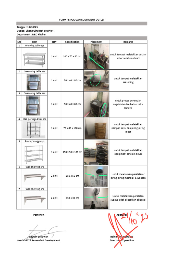 Form Pengajuan Equipment Pluit | PDF
