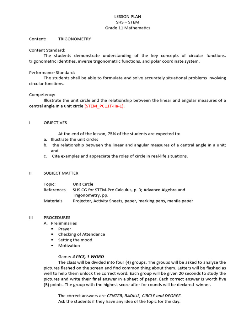 STEM - PC11T IIa 1 | PDF | Trigonometry | Trigonometric Functions