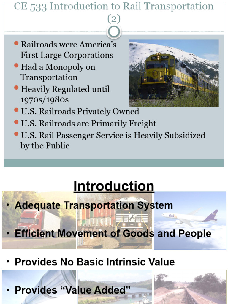 CE 533 Intro To Rail Transportation 2 | PDF