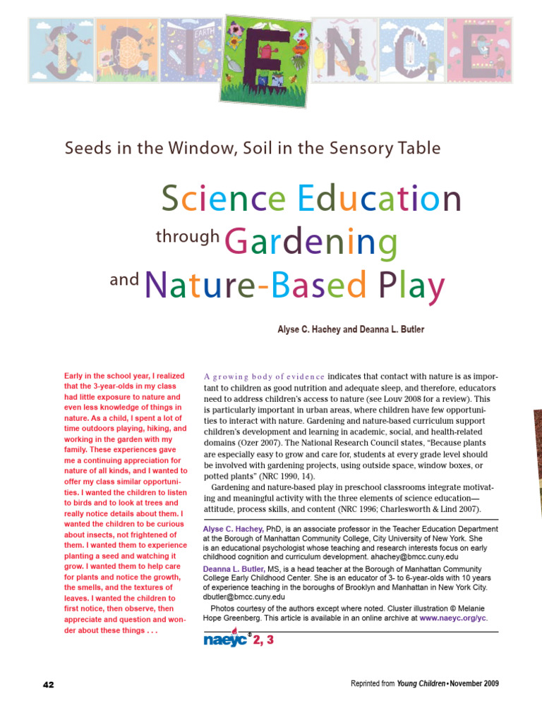 Science Education Thru Gardening-Naeyc | PDF | Preschool | Experience