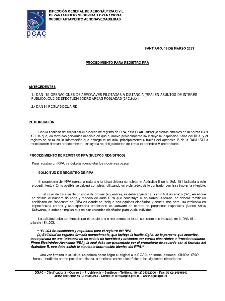 Procedimiento Registro Rpa Nuevo y Regularizacion 15 Marzo 2023 1 | PDF