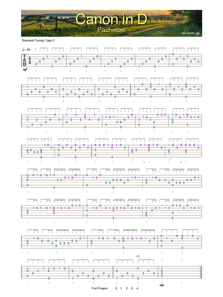 Canon In D Pachelbel Guitar Tab Pdf Pachelbel S Canon Guitars