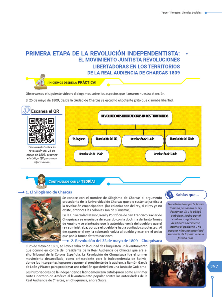 Tema 1 - Primera Etapa de La Revolución Independentista | PDF