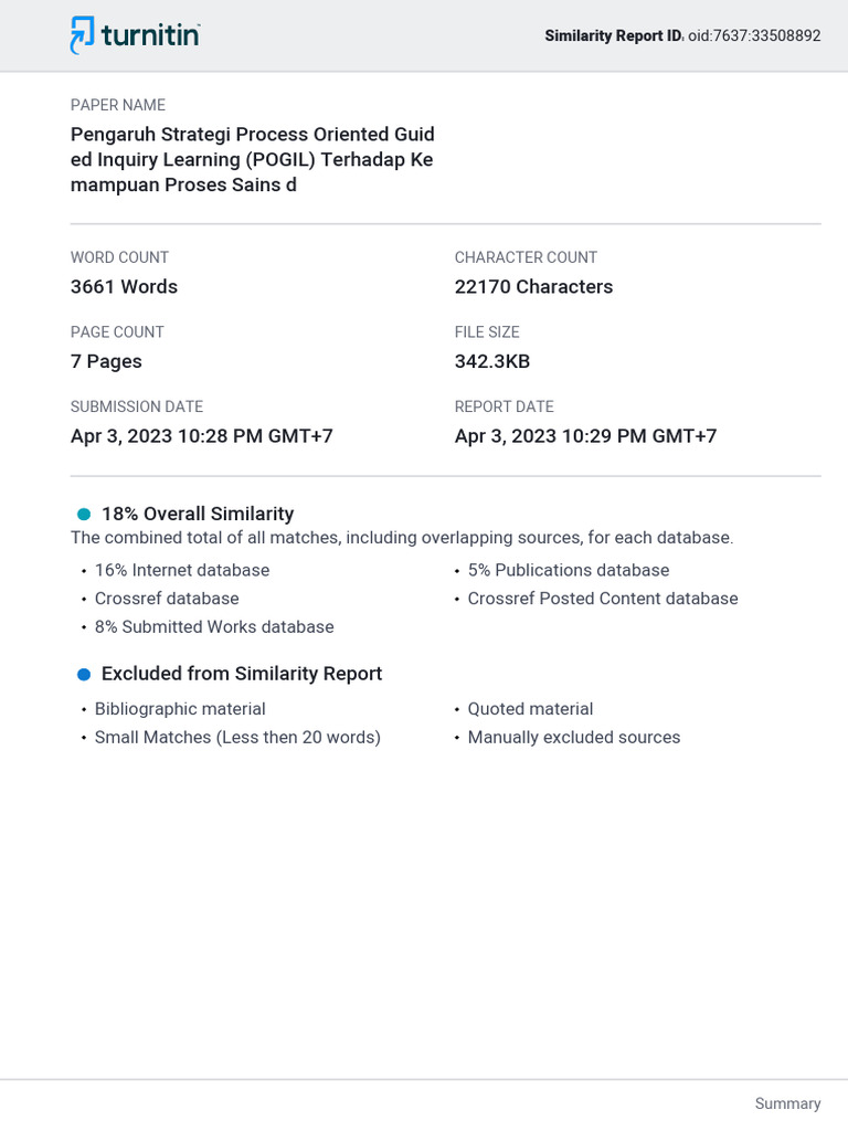 Pengaruh Strategi Process Oriented Guided Inquiry Learning (POGIL ...