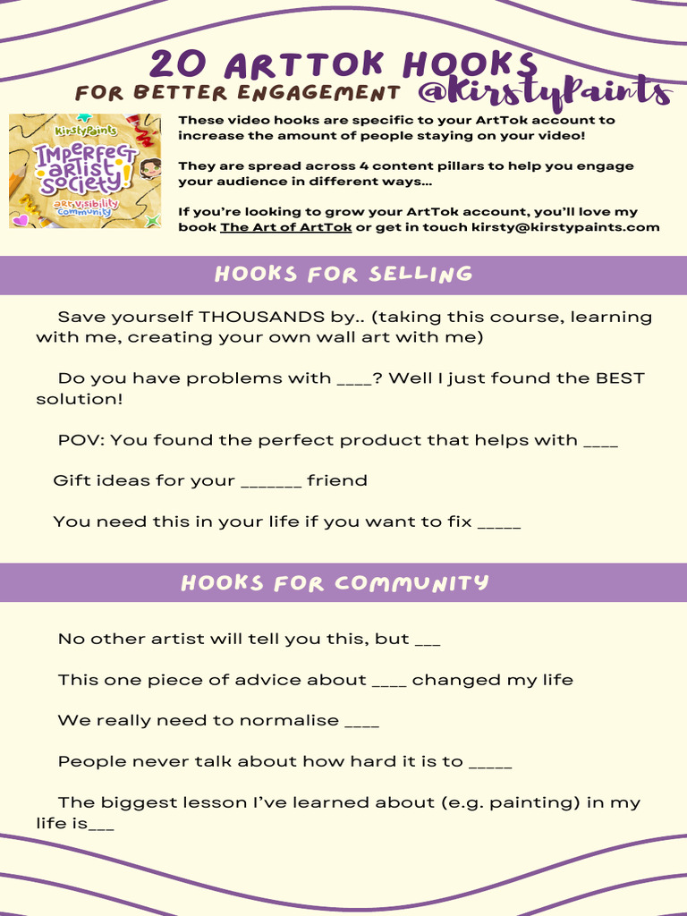 ArtTok Engagement Hooks Guide | PDF