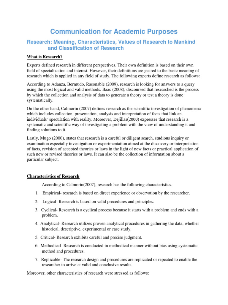 Communication For Academic Purposes | PDF | Scientific Method | Data