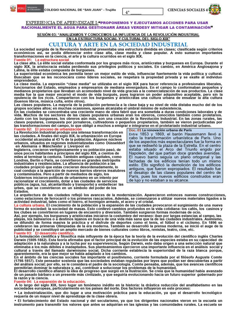 Cuarto Ficha de Trab - U I ADA 3 - ESTUDIANTE 24 Al 27-04-2023 | Descargar gratis PDF | Clase media