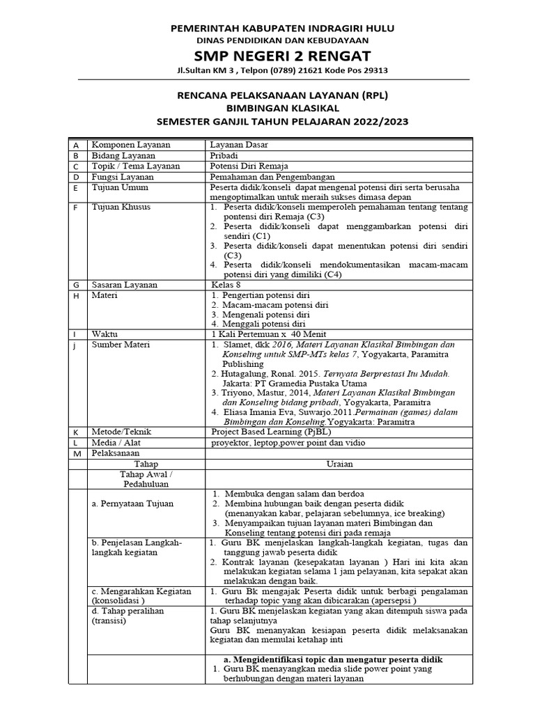 RPL Potensi Diri Remaja | PDF