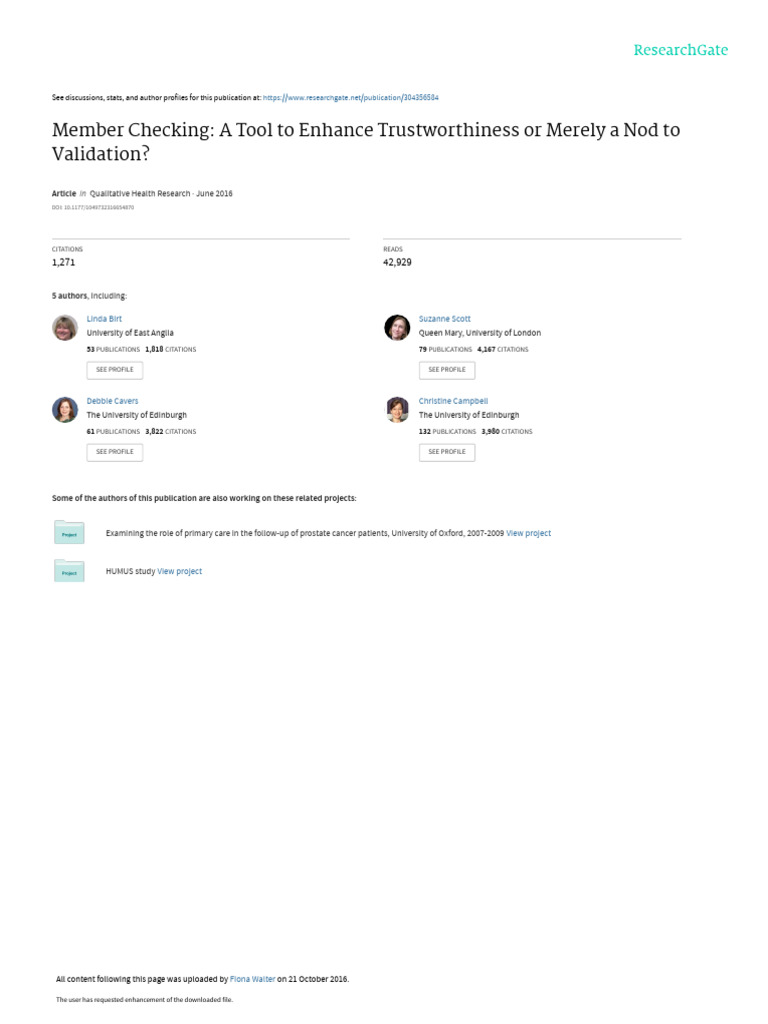 Member Checking | PDF