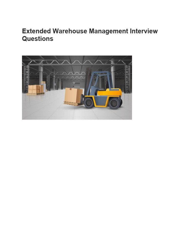 Extended Warehouse Management Interview Questions | Download Free PDF ...