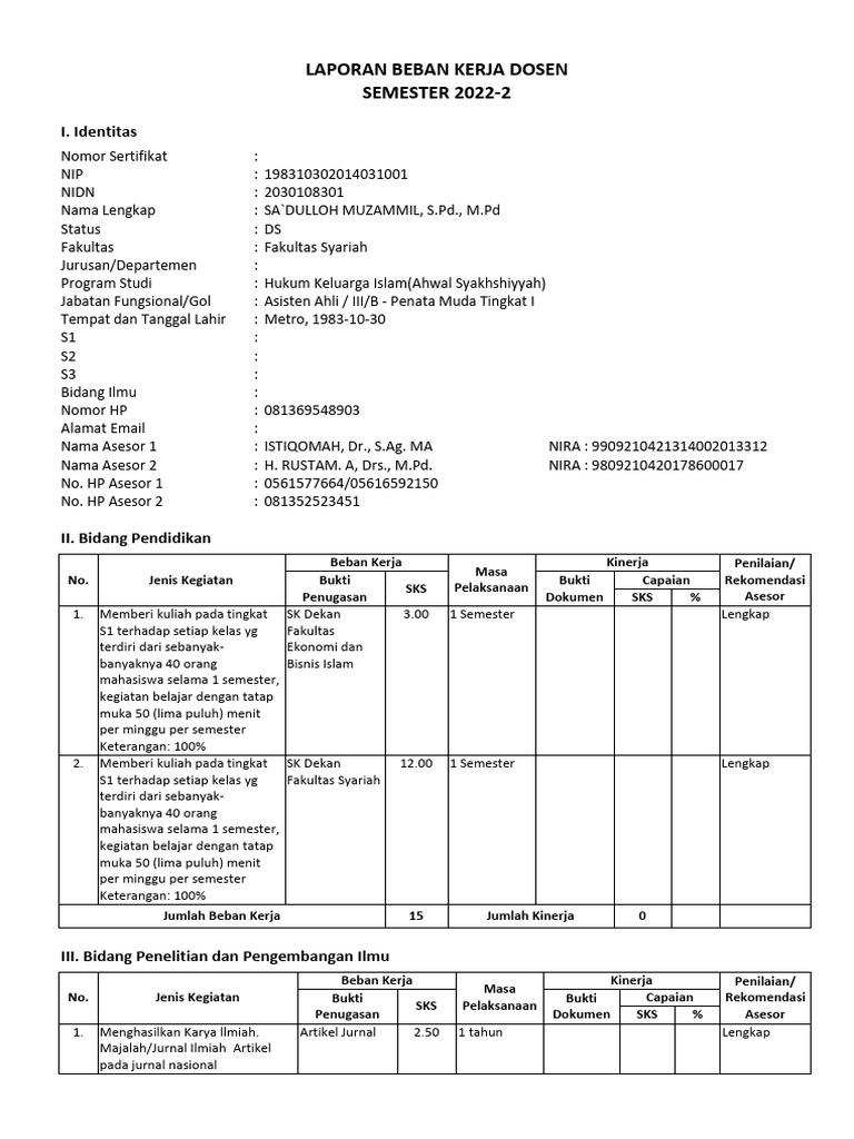 Laporan BKD 123A007 20222 Sign Sign Sign | PDF