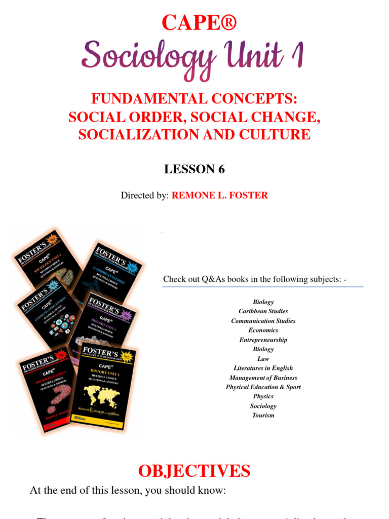 Sociology Unit 1 - Lesson 6 - Fundamental Concepts | PDF ...