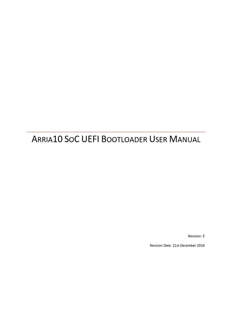 Arria10 Soc Uefi Bootloader User Manual Reve | Download Free PDF | Booting | Hardware ...