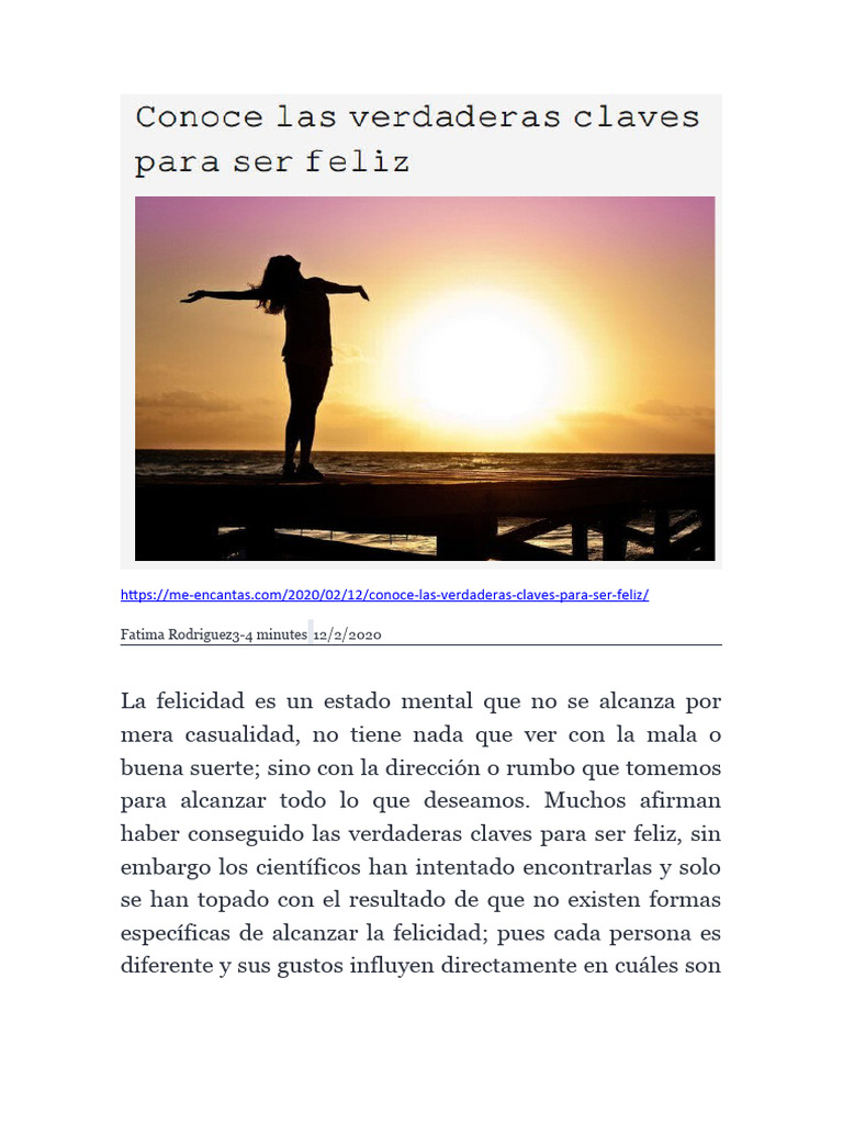 La Felicidad Pdf Felicidad Sicología