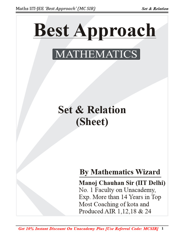 Set & Relation - Sheet | PDF