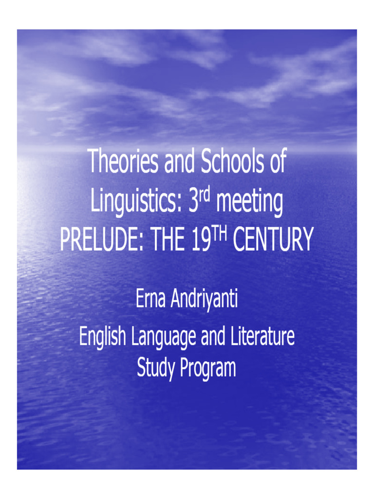 Prelude The 19th Century | PDF | Linguistics | Word
