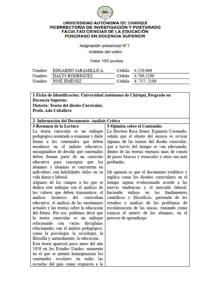 Analisis de Lectura | PDF | Plan de estudios | Enseñando