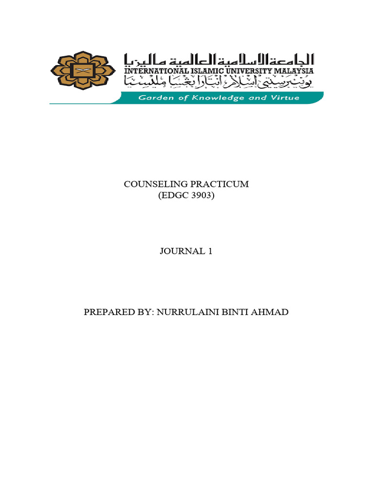 Journal Practicum 1 | PDF | Business | Wellness