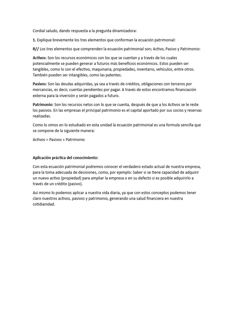 Pregunta Dinamizadora Unidad 2 | PDF Pregunta Dinamizadora Unidad 2 | PDF