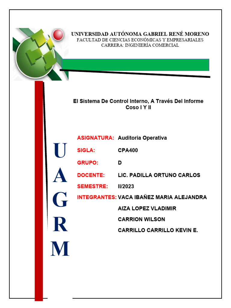 Informe Coso I y Ii | PDF | Benchmarking | Probabilidad