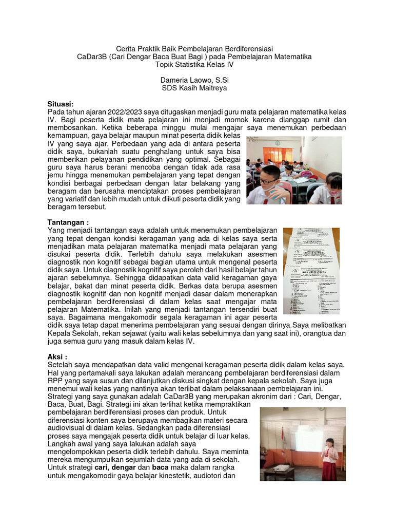 Cerita Praktik Baik CaDar3B | PDF