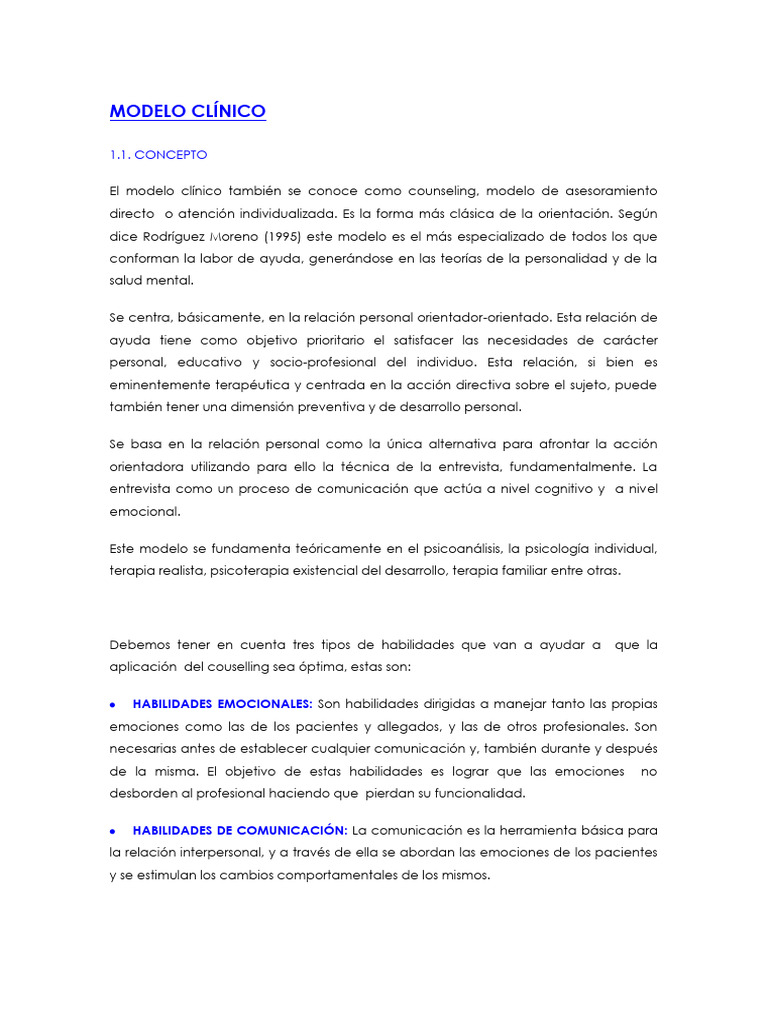Modelo Clínico Semana 4 | PDF | Crecimiento personal y profesional ...
