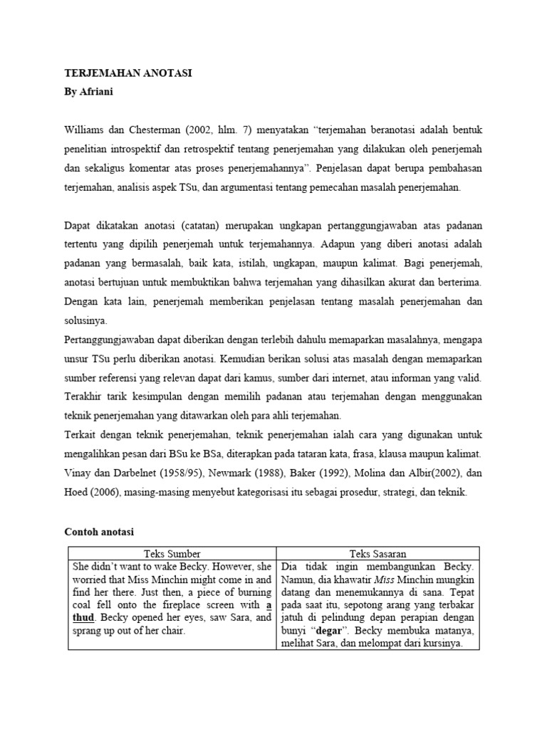 Prinsip Anotasi dalam Penerjemahan | PDF