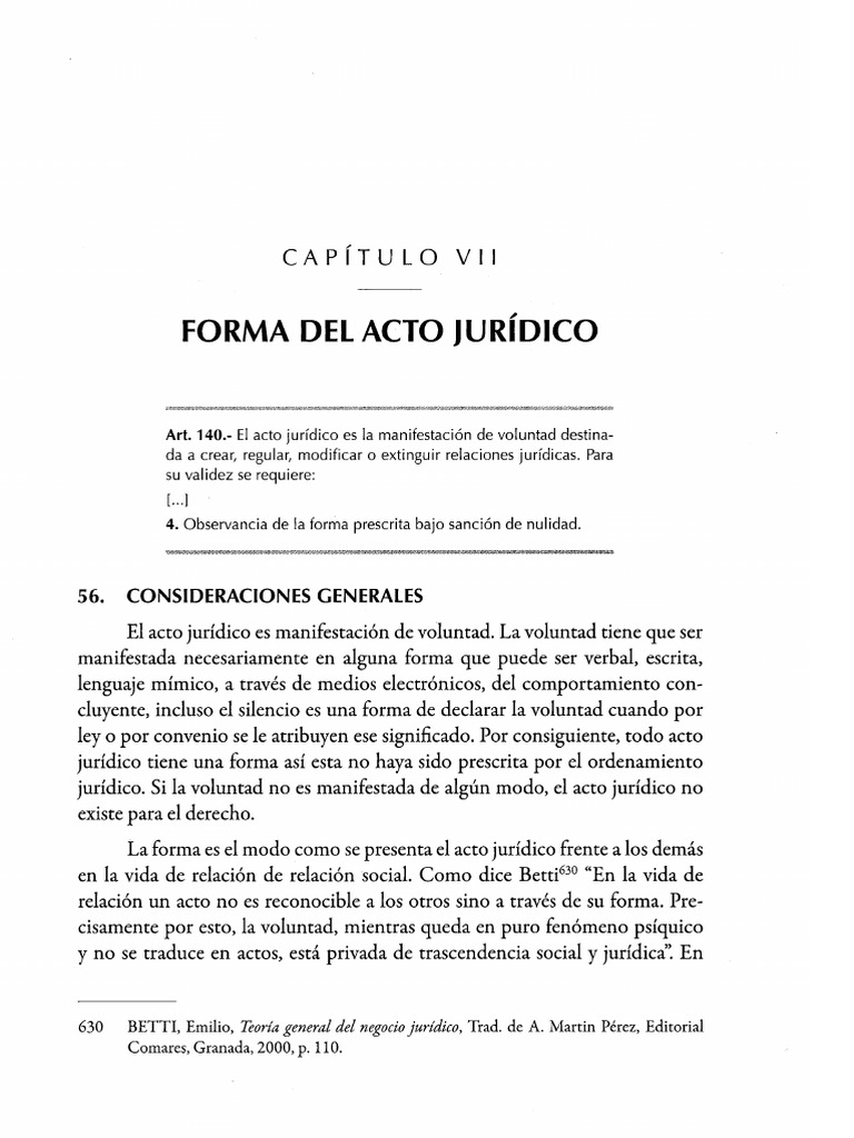 Lectura - Forma Del Acto Juridico - Anibal Torres | PDF